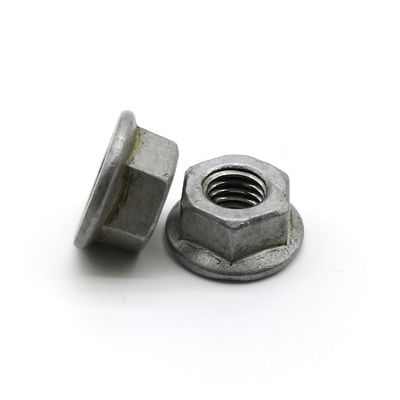 ISO7043 Hex Flange Lock Nut Zinc Plated Steel Nylon Self Locking Flange Nut
