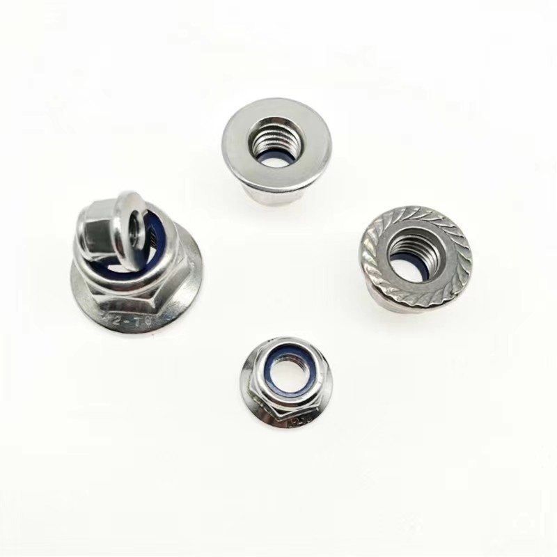 DIN6926 Stainless Carbon Steel Flange Nuts A2.70 Nylon Insert Hex Flange Lock Nut