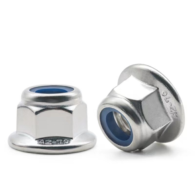 DIN6926 Stainless Carbon Steel Flange Nuts A2.70 Nylon Insert Hex Flange Lock Nut