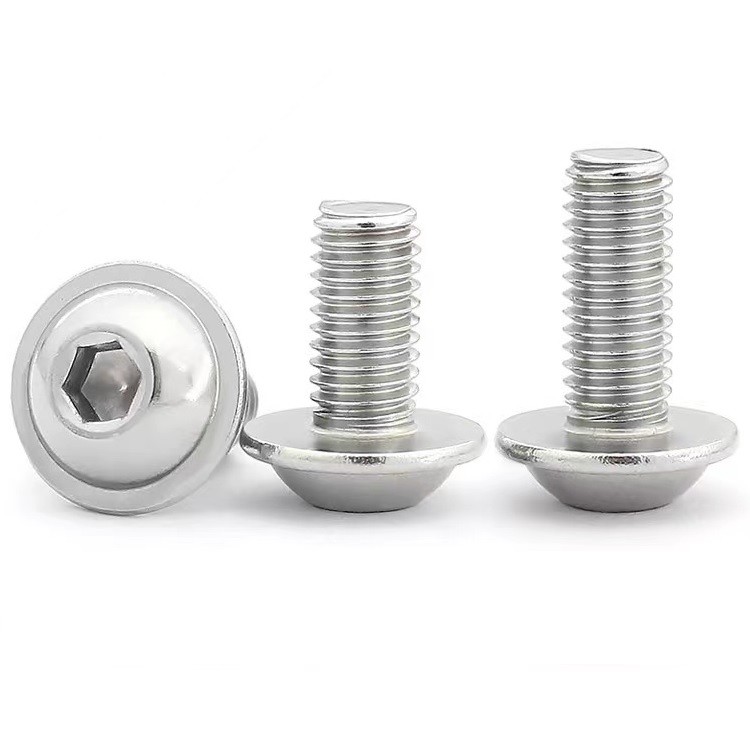 ISO7380.2 Stainless Steel Flanged Button Head Screws Hex Socket Round ...