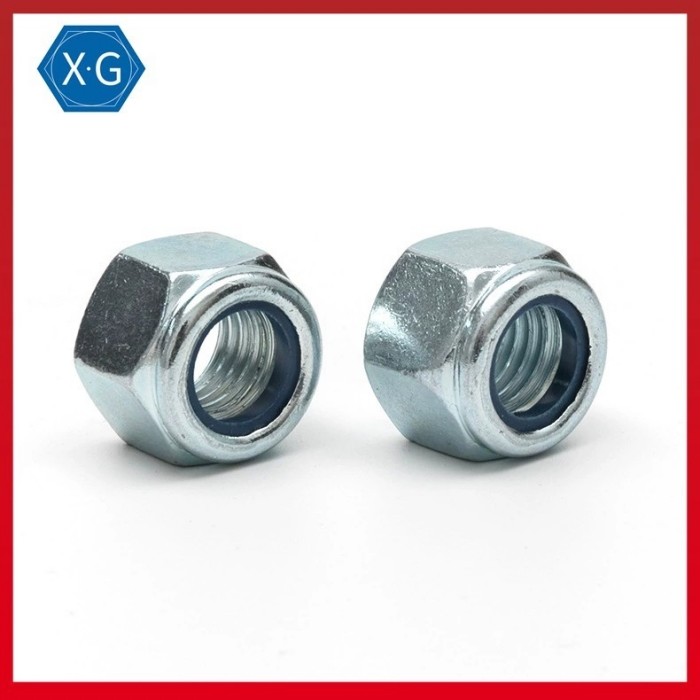 Metric DIN982 Nylon Insert Flange Lock Nut Zinc Plated Grade 8 Hex ...