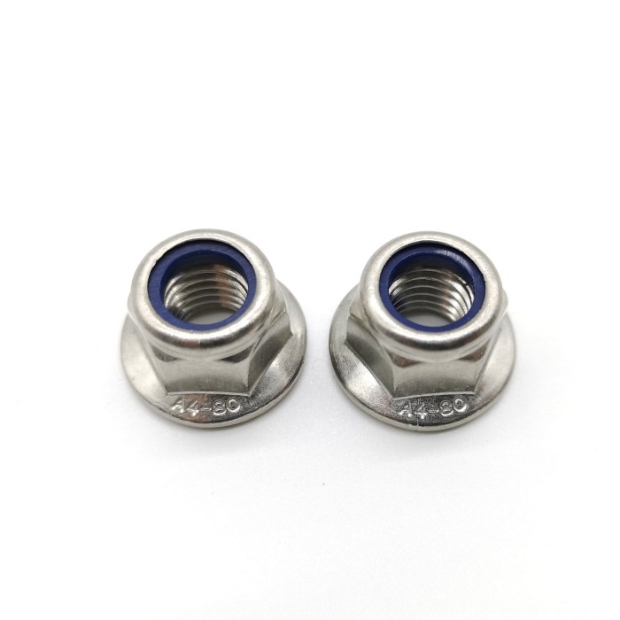 M12 Nylon Insert Lock Nuts DIN 6926 A4-80 316L Stainless Steel Hex Flange Nut