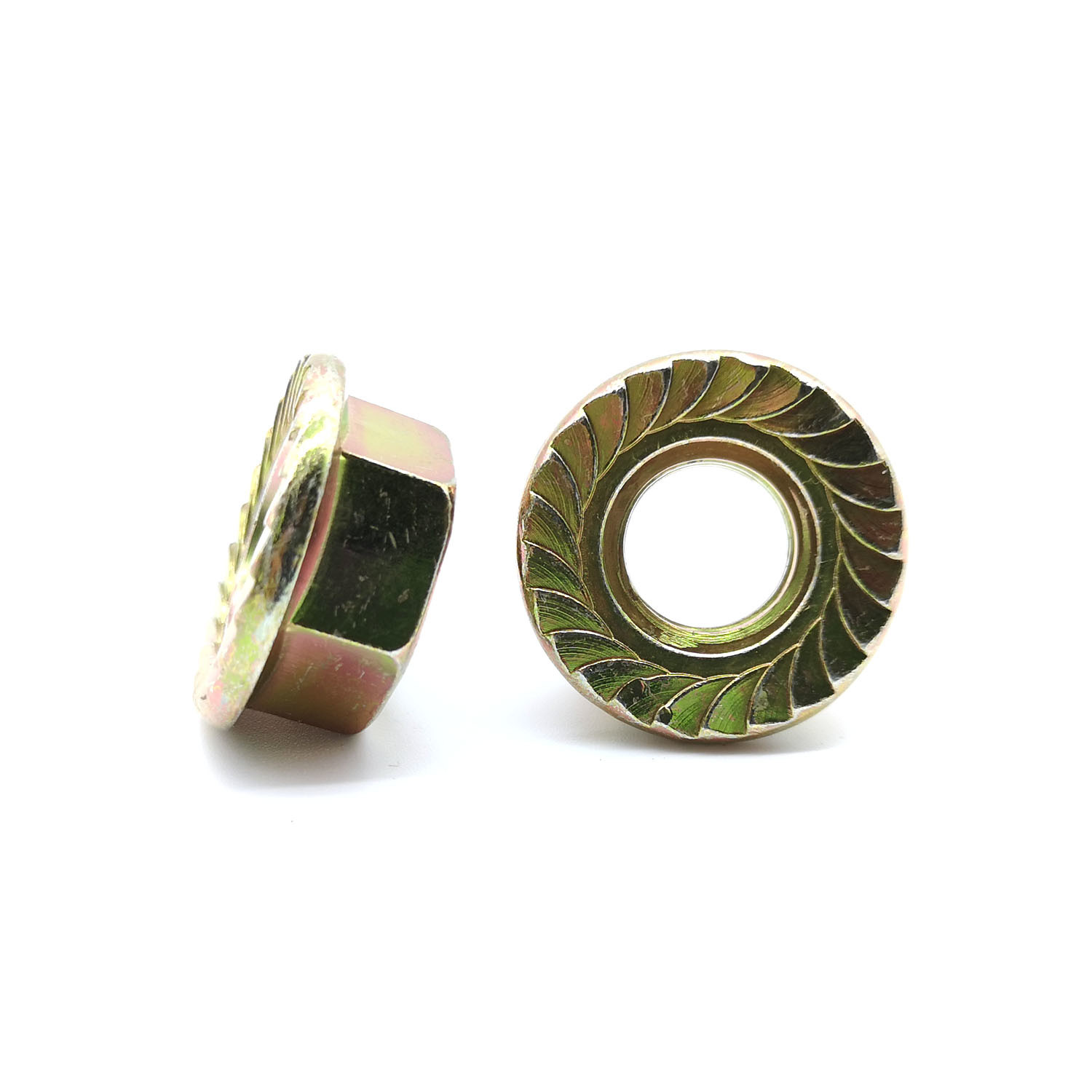 M5-M20 DIN 6923 Carbon Steel Flange Nuts Yellow Zinc Steel Grade 8 ...