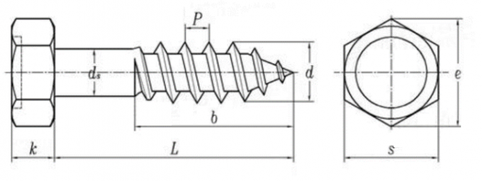 DIN 571 Hex Head Stainless Steel Self Tapping Wood Screws Blue White
