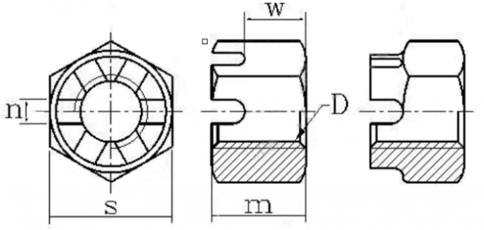Stainless Steel Hexagon Slotted Nut Cotter Pins DIN 935 Castle Nuts