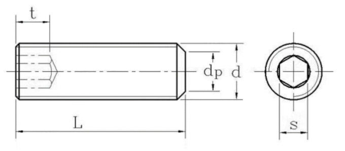 Black Oxide DIN 913 45H High Strength Hex Socket Set Screws With Flat Tip