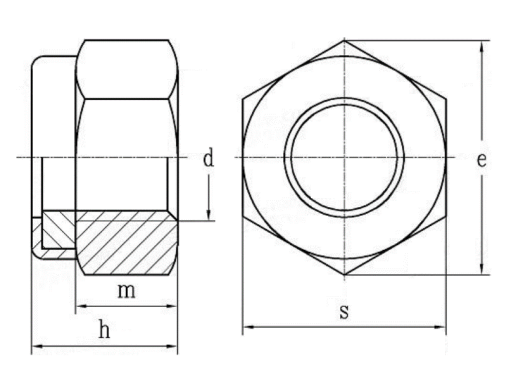 ISO7040 Self Locking Nut With Nylon Insert Stainless Steel 304 ...