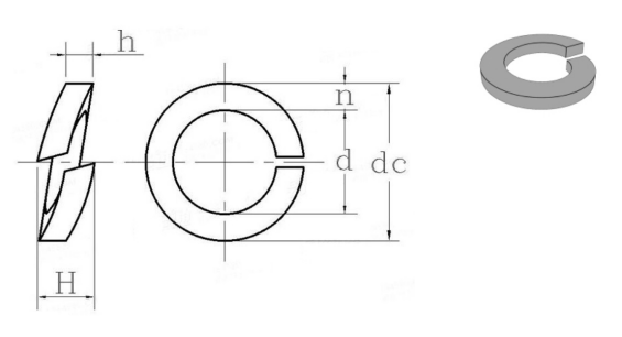 HDG Spring Steel Washers Hot Dip Galvanized Split Lock Washers GB93