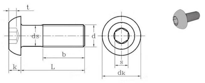 316 Stainless Steel Hex Drive Round Head Screws ISO7380 316 Stainless Steel Hex Drive Round Head Screws ISO7380